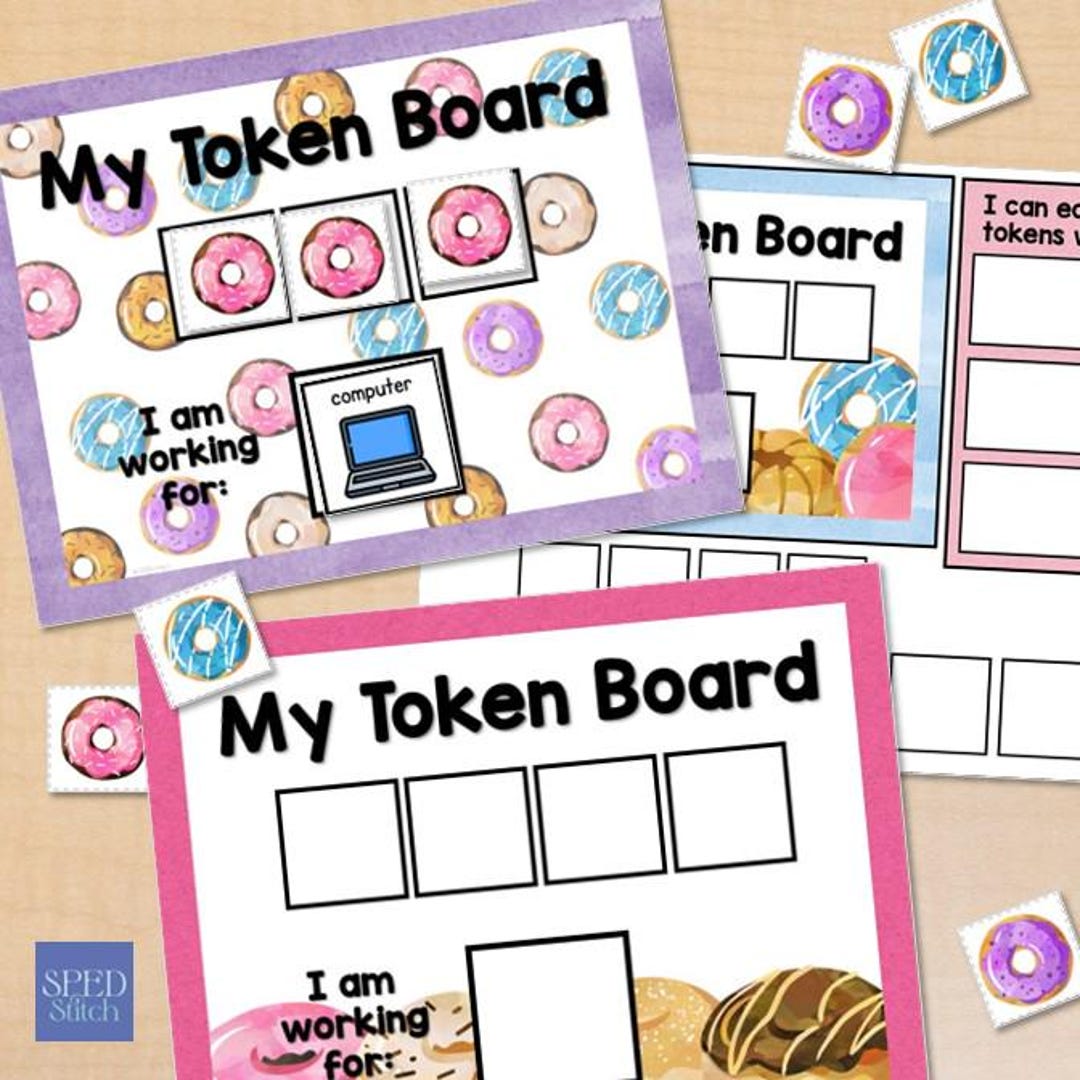 Donut Themed Token Boards (reward Charts) Visuals for Positive Behavior ...