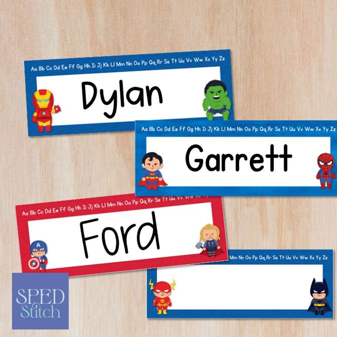 SUPERHERO Name Plates Cards - Superhero Classroom Decor EDITABLE - Etsy