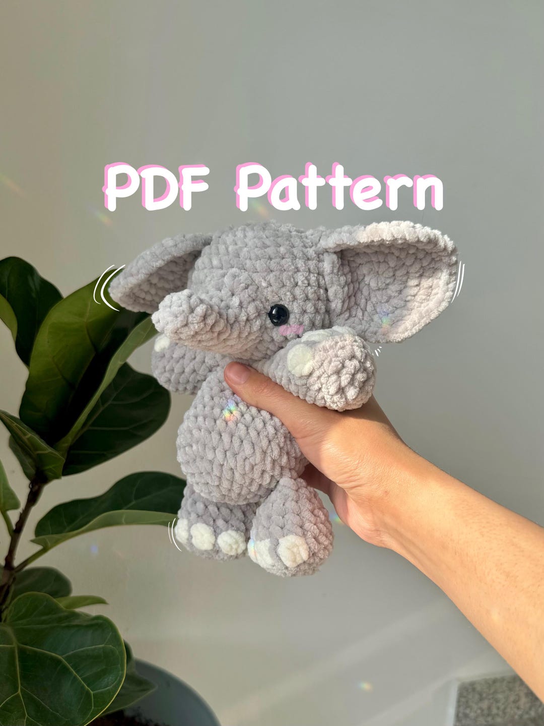 Huggable Elephant Crochet Pattern (no Leg Sew) - Etsy