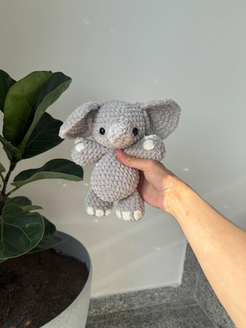 Huggable Elephant Crochet Pattern (no Leg Sew) - Etsy