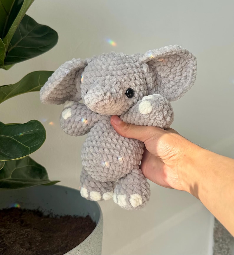 Huggable Elephant Crochet Pattern (no Leg Sew) - Etsy
