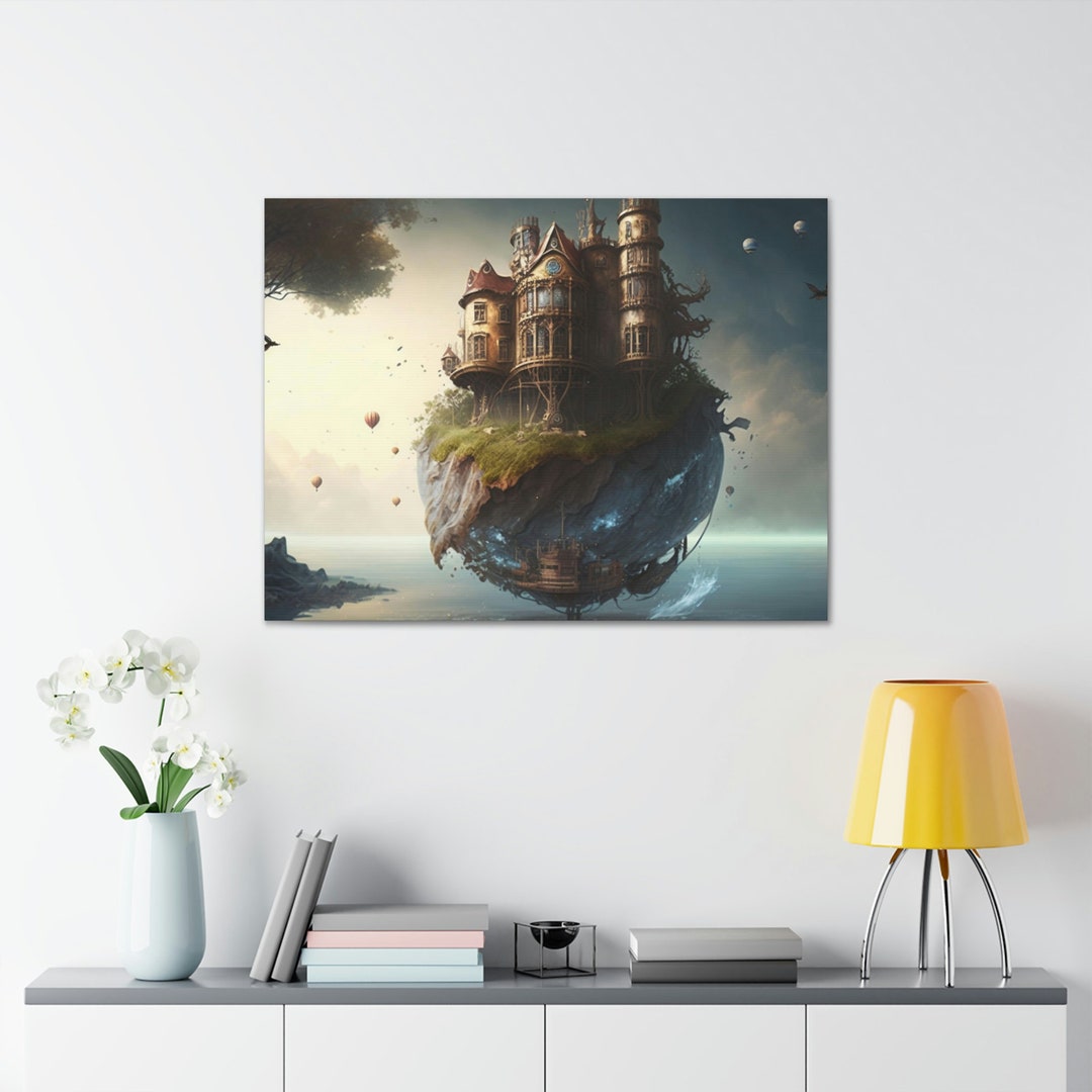 Ethereal Floating Mansion Canvas Wall Art/canvas Gallery Wraps/fantasy ...