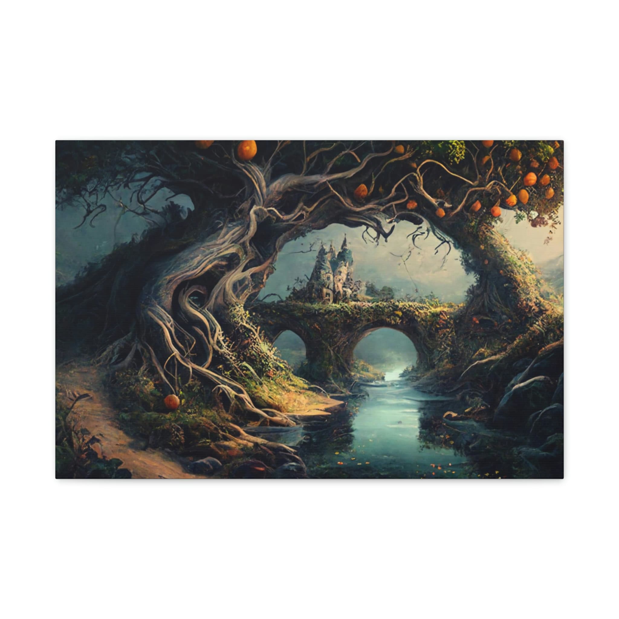 Ethereal River Landscape With Castle Ruins/canvas Gallery Wraps ...