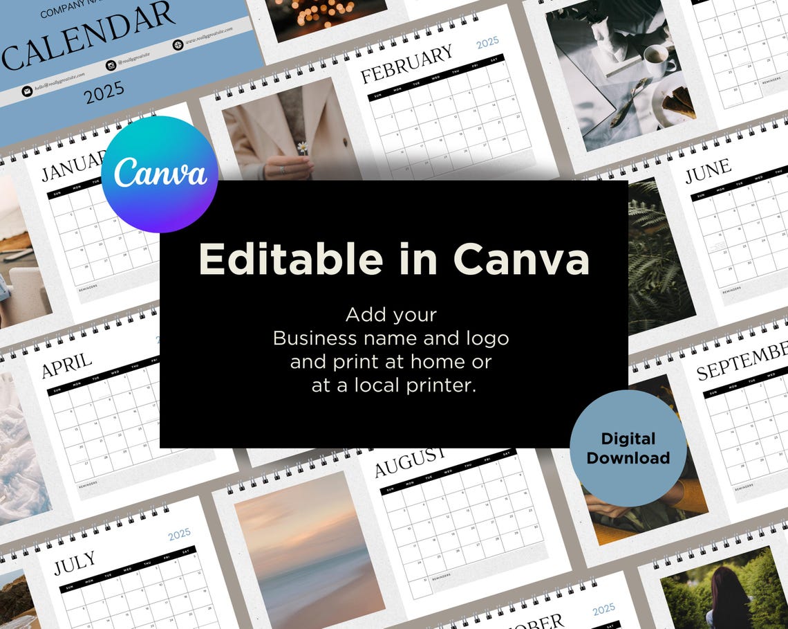 2025 Business Desk Calendar Monthly Calendar With Holidays Canva ...