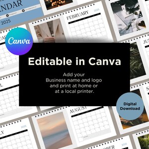 2025 Business Desk Calendar | Monthly Calendar With Holidays | Canva ...
