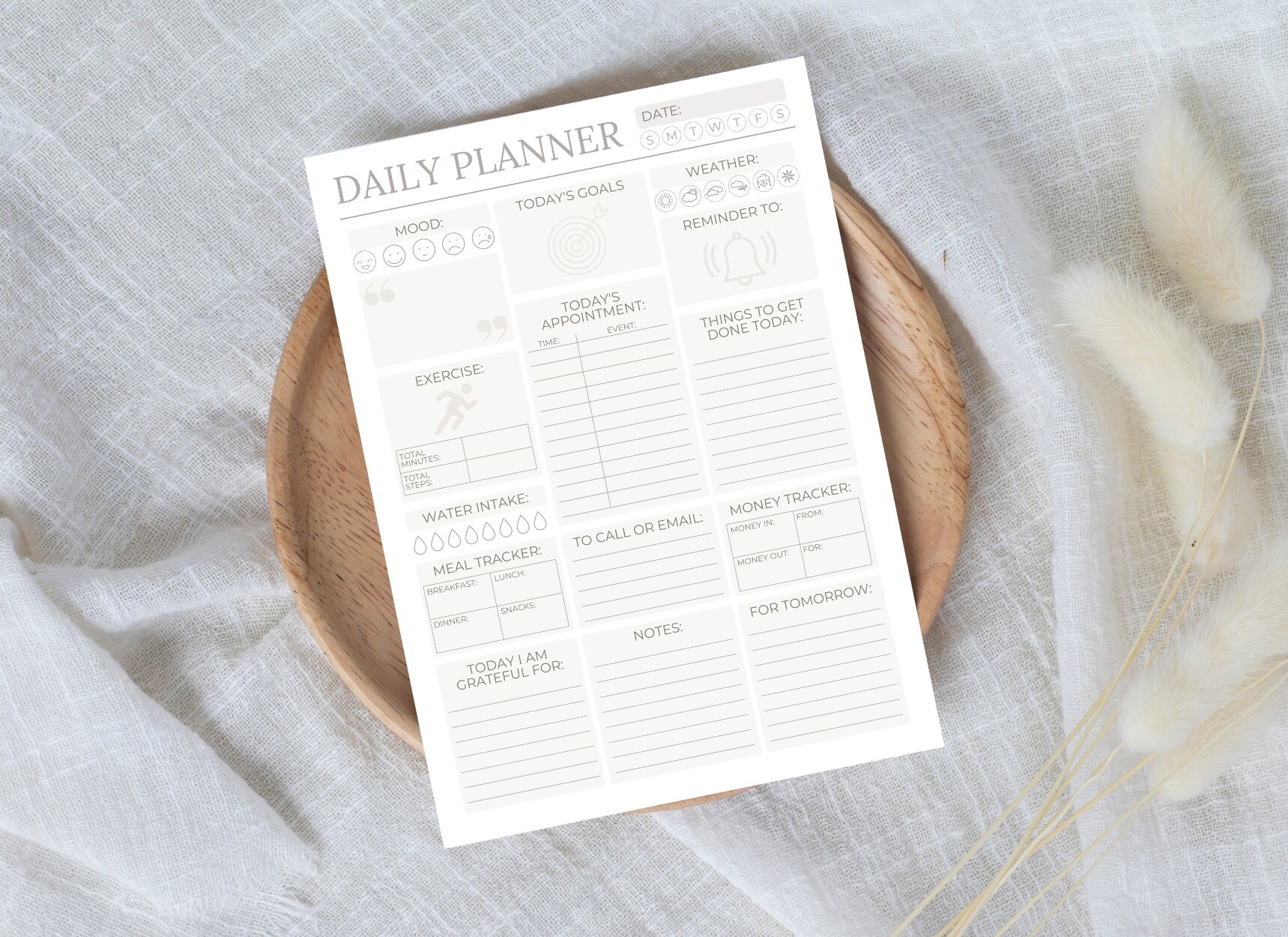 Daily to Do List Printable, Instant Download, Minimal Productivity ...