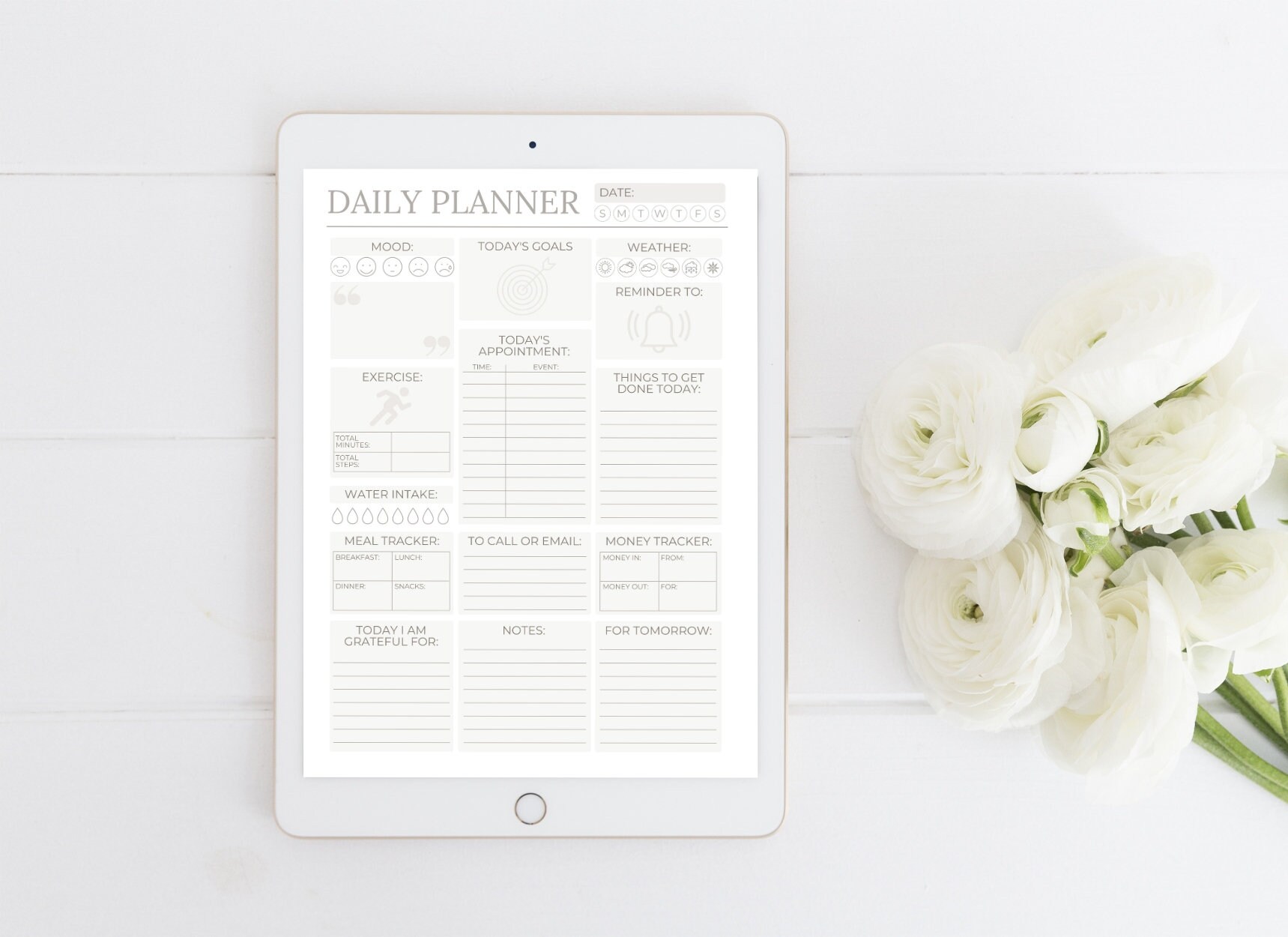 Daily to Do List Printable, Instant Download, Minimal Productivity ...