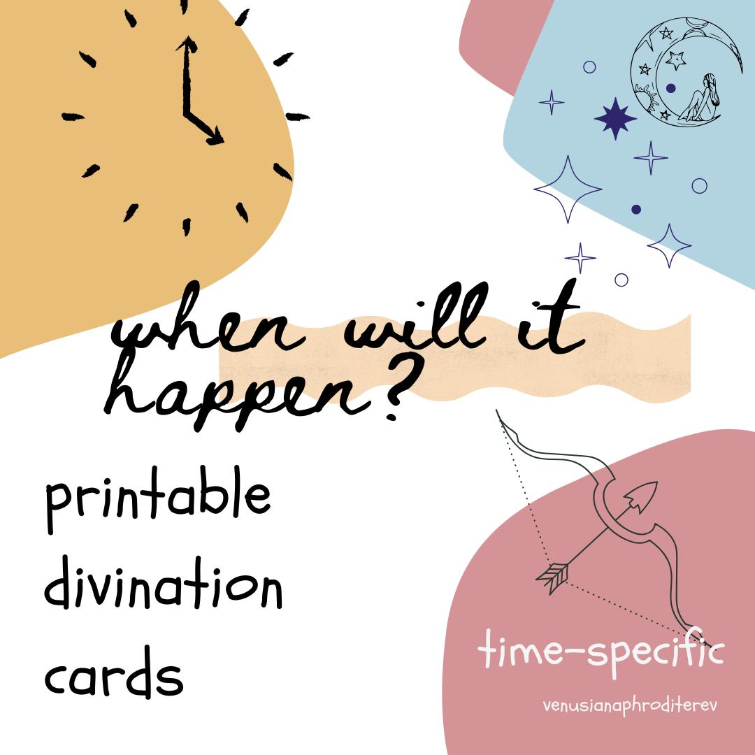 Printable Timing Oracle Deck: Tarot Reading Cards (digital Download) - Etsy