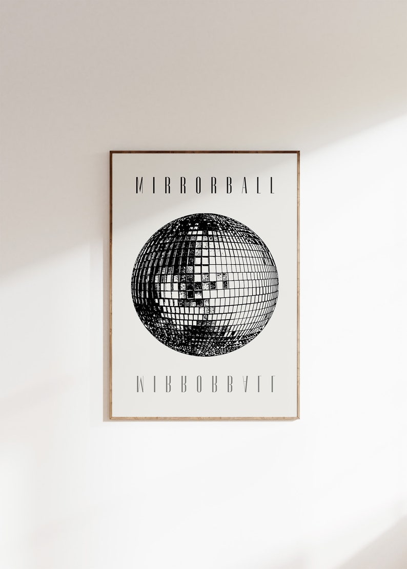 Taylor Mirrorball Print, Disco Ball Print, Folklore Vintage Print ...