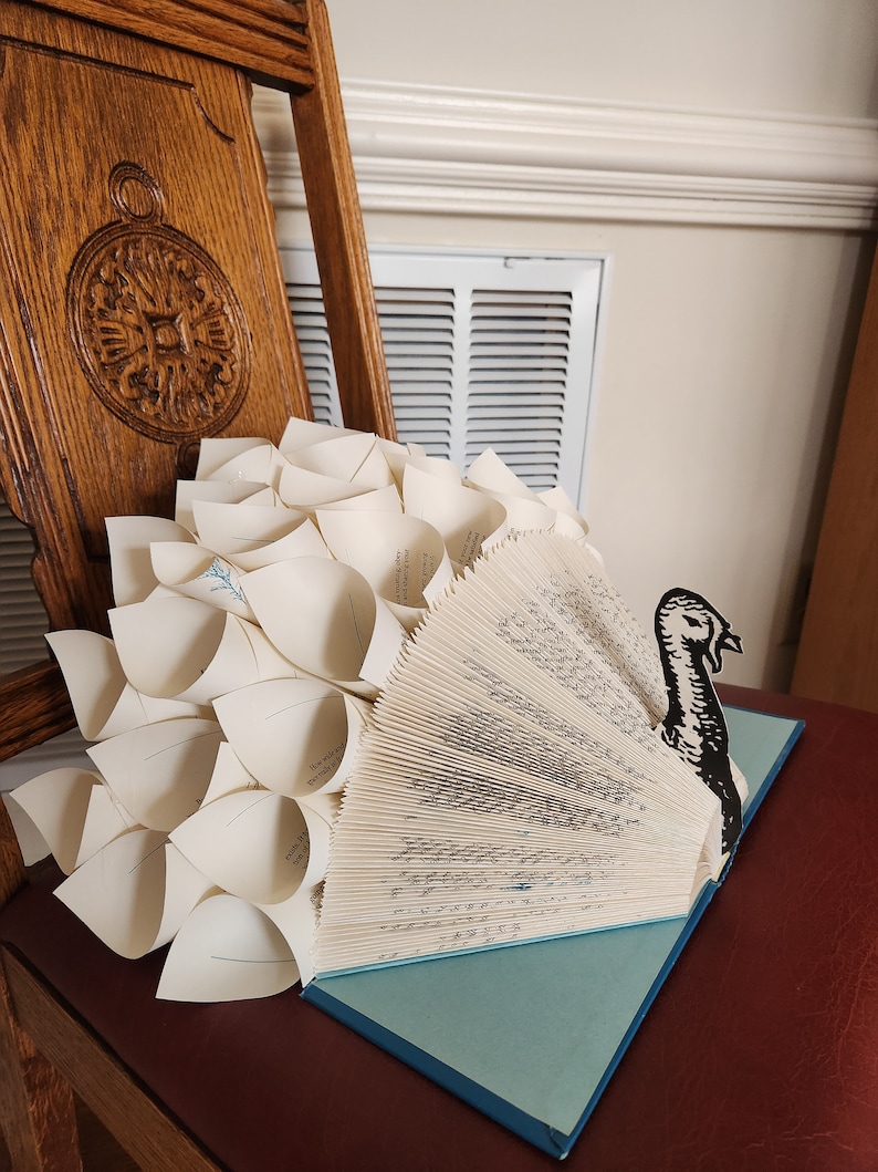 Turkey Book Art and Fall Decoration - Etsy