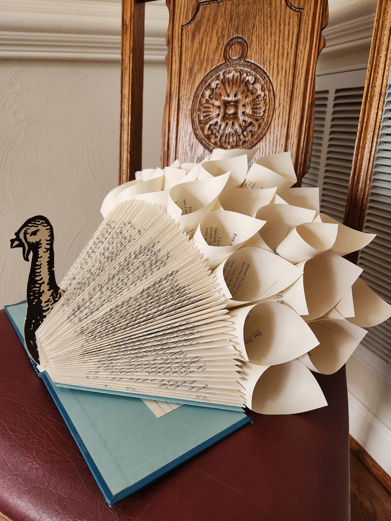 Turkey Book Art and Fall Decoration - Etsy