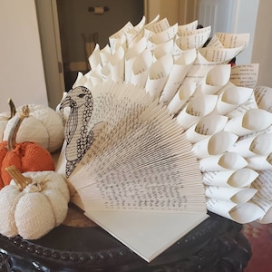 Turkey Book Art and Fall Decoration - Etsy