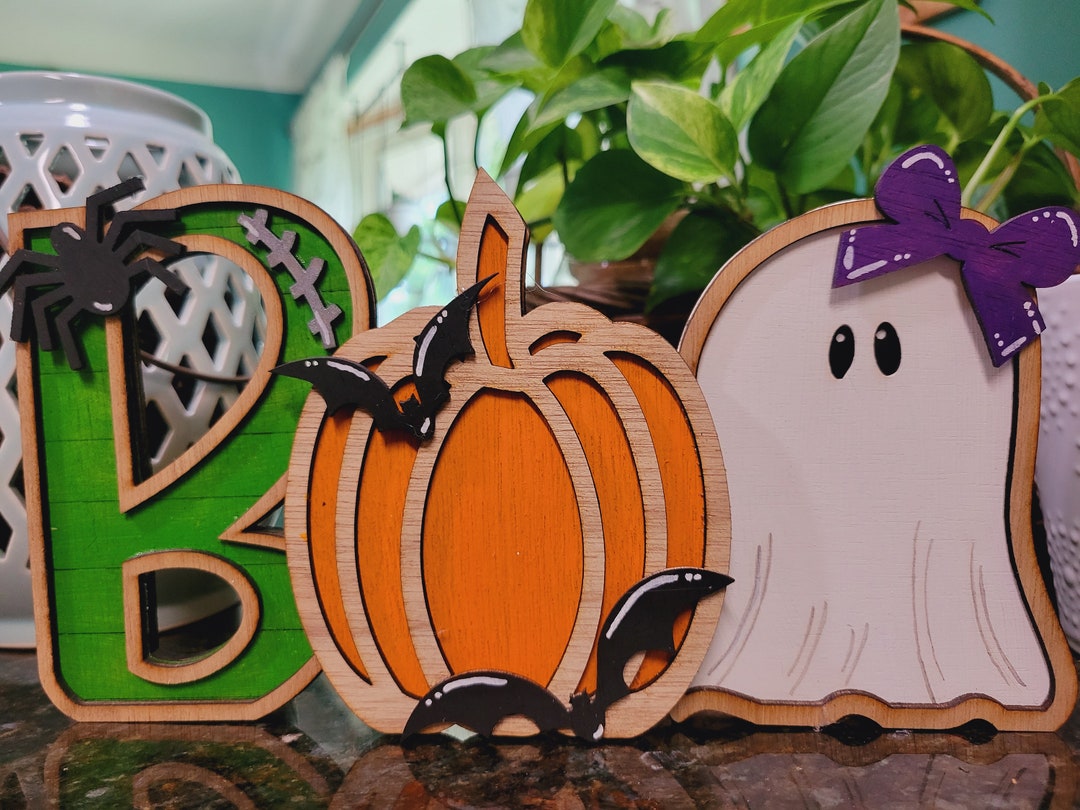 BOO- Frankenstein, Pumpkin and Ghost - Etsy