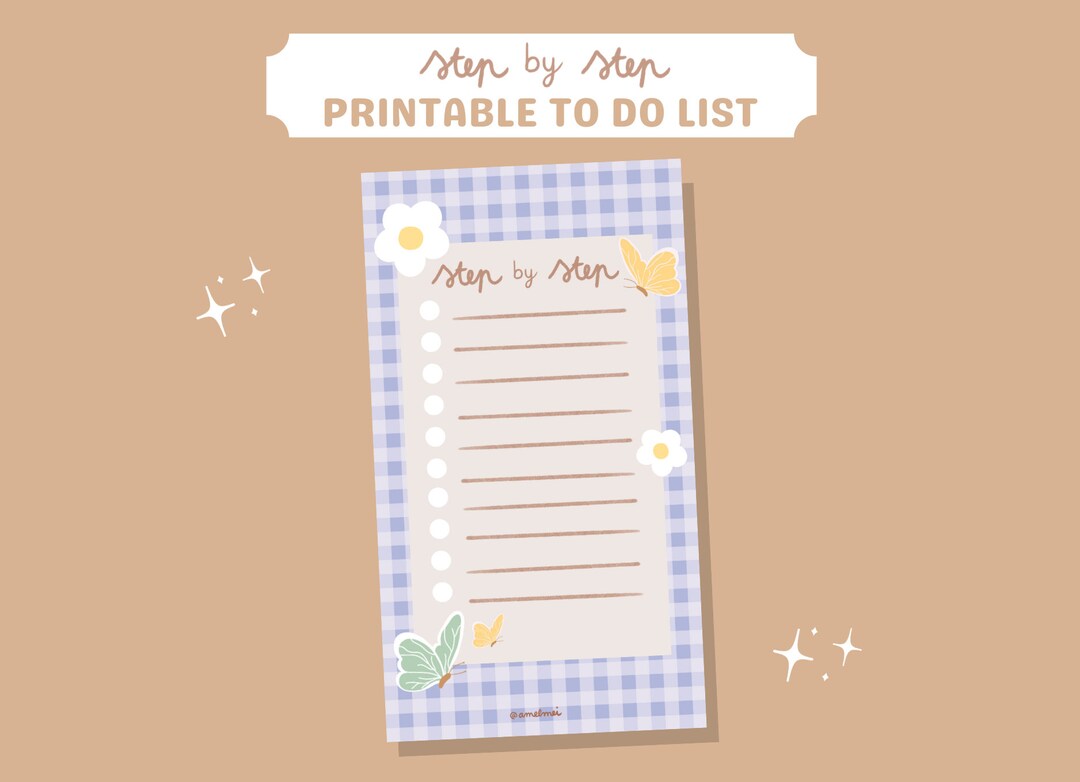 STEP BY STEP to Do List Cute Printable Stationery Printable - Etsy