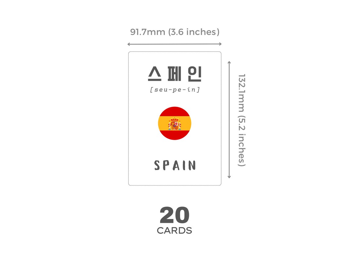 Country Korean Flashcards | Learn Korean Language | Educational ...