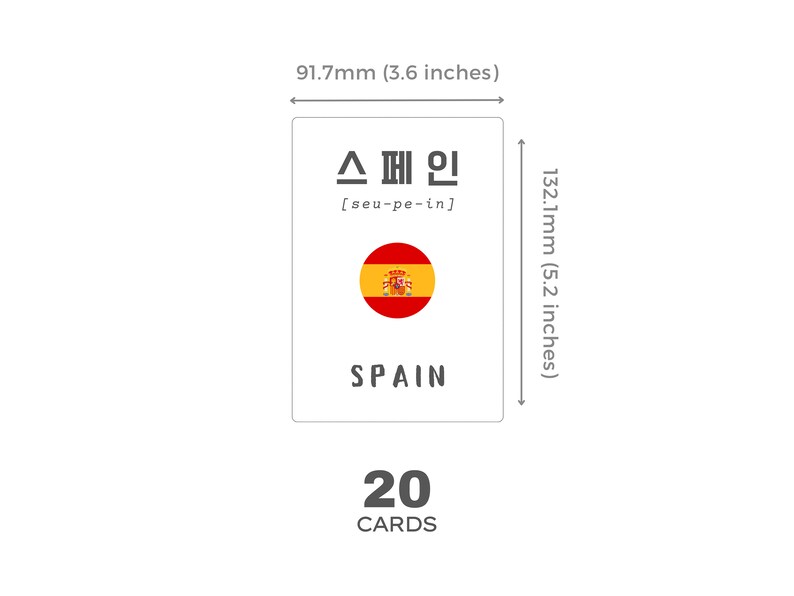 Country Korean Flashcards | Learn Korean Language | Educational ...