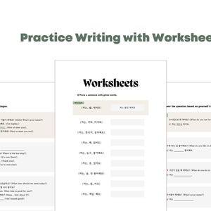Basic Korean Printable Worksheets | Korean Language | Korean Study ...