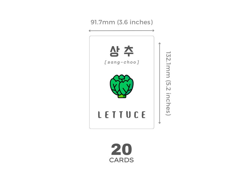 Korean Vegetable Flashcards | Learn Korean Language | Educational ...