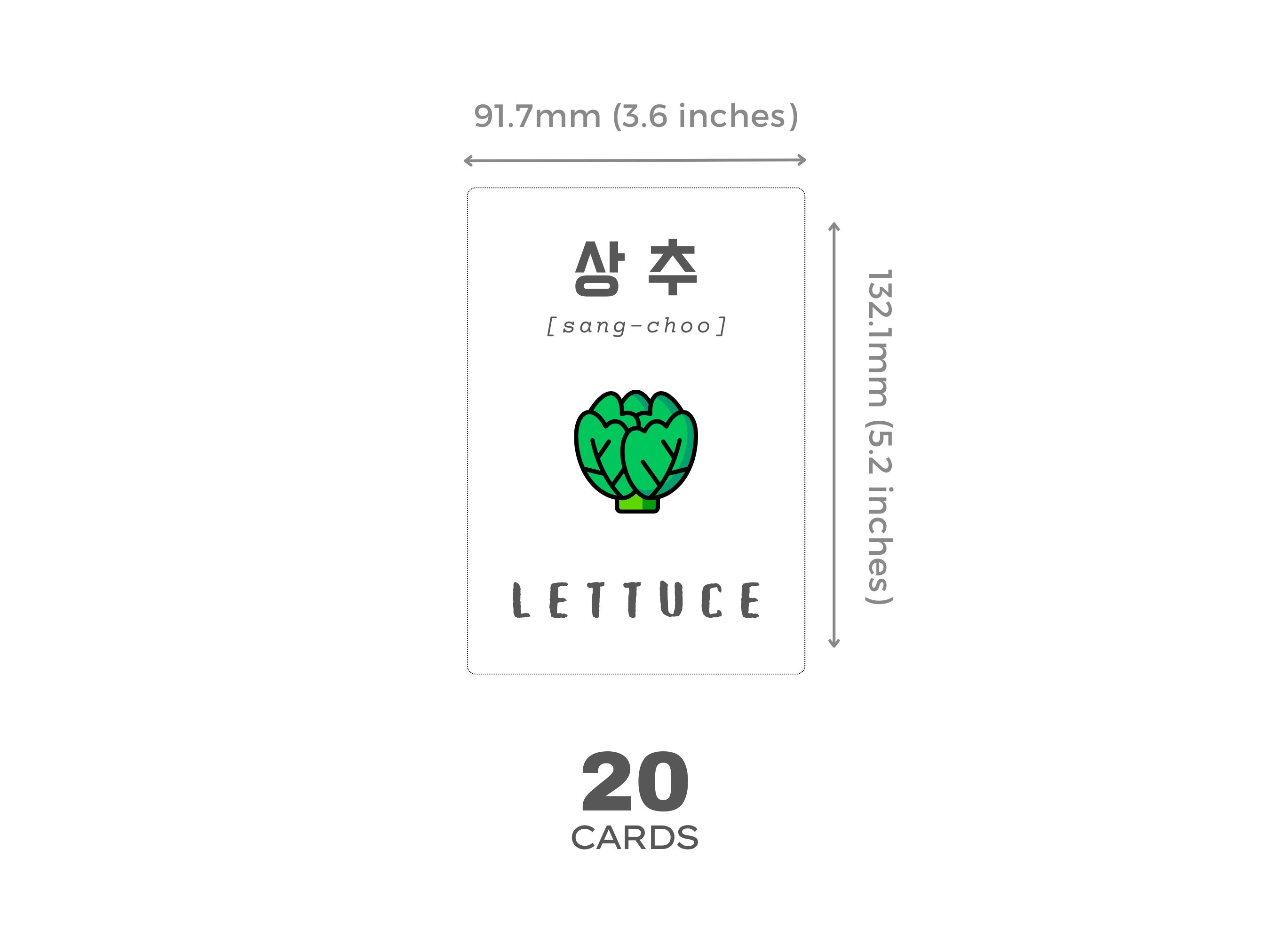 Korean Vegetable Flashcards Learn Korean Language Educational Printable ...