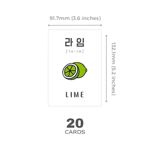 Korean Fruit Flashcards Learn Korean Language Educational Printable ...