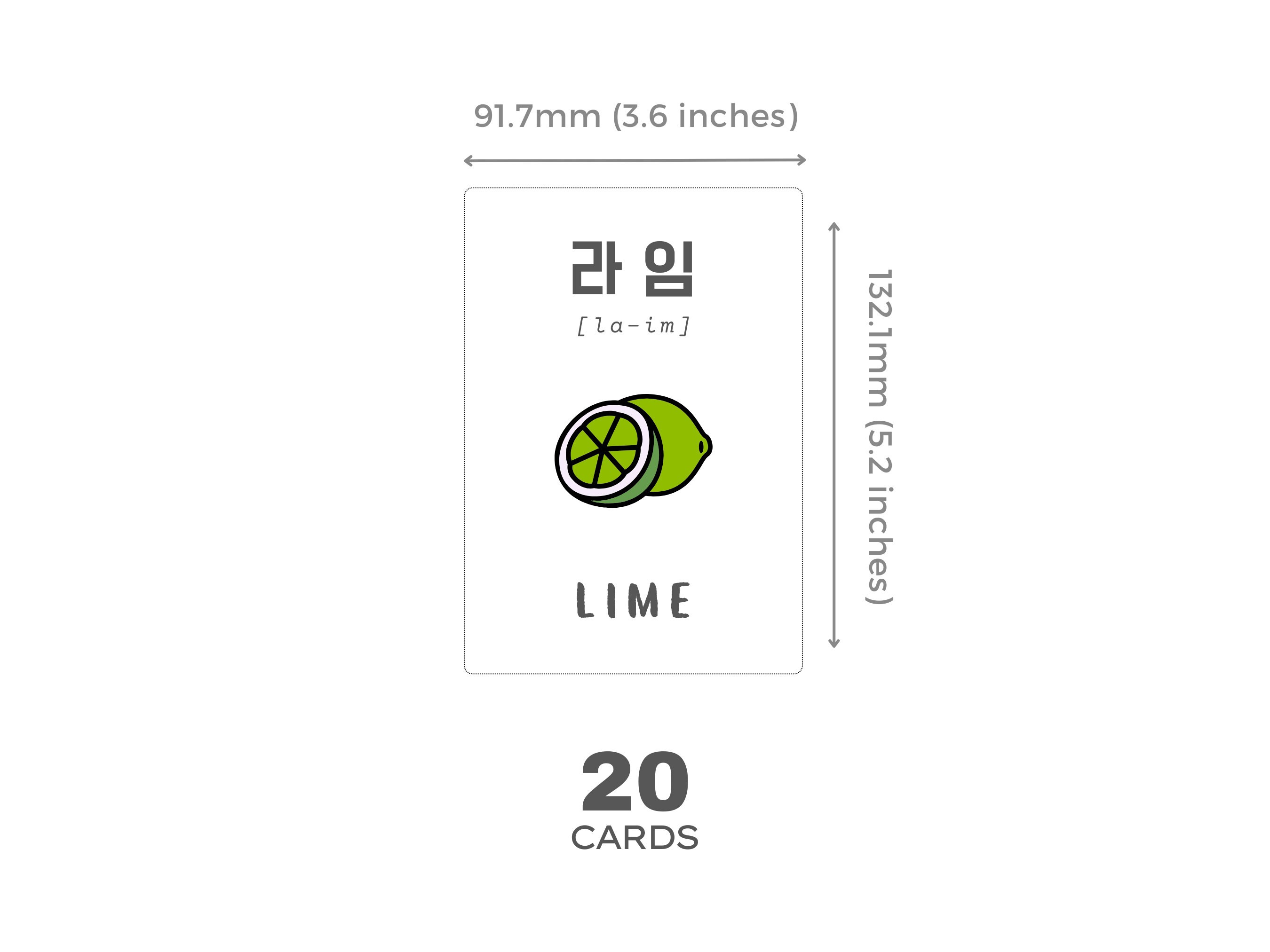 Korean Fruit Flashcards Learn Korean Language Educational Printable ...