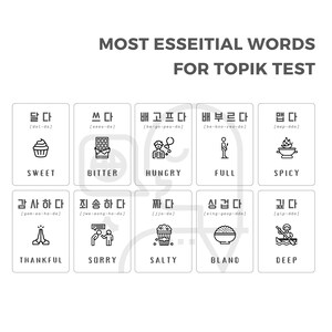 Adjectives Korean Flashcards 100 Bundle | Learn Korean Language ...