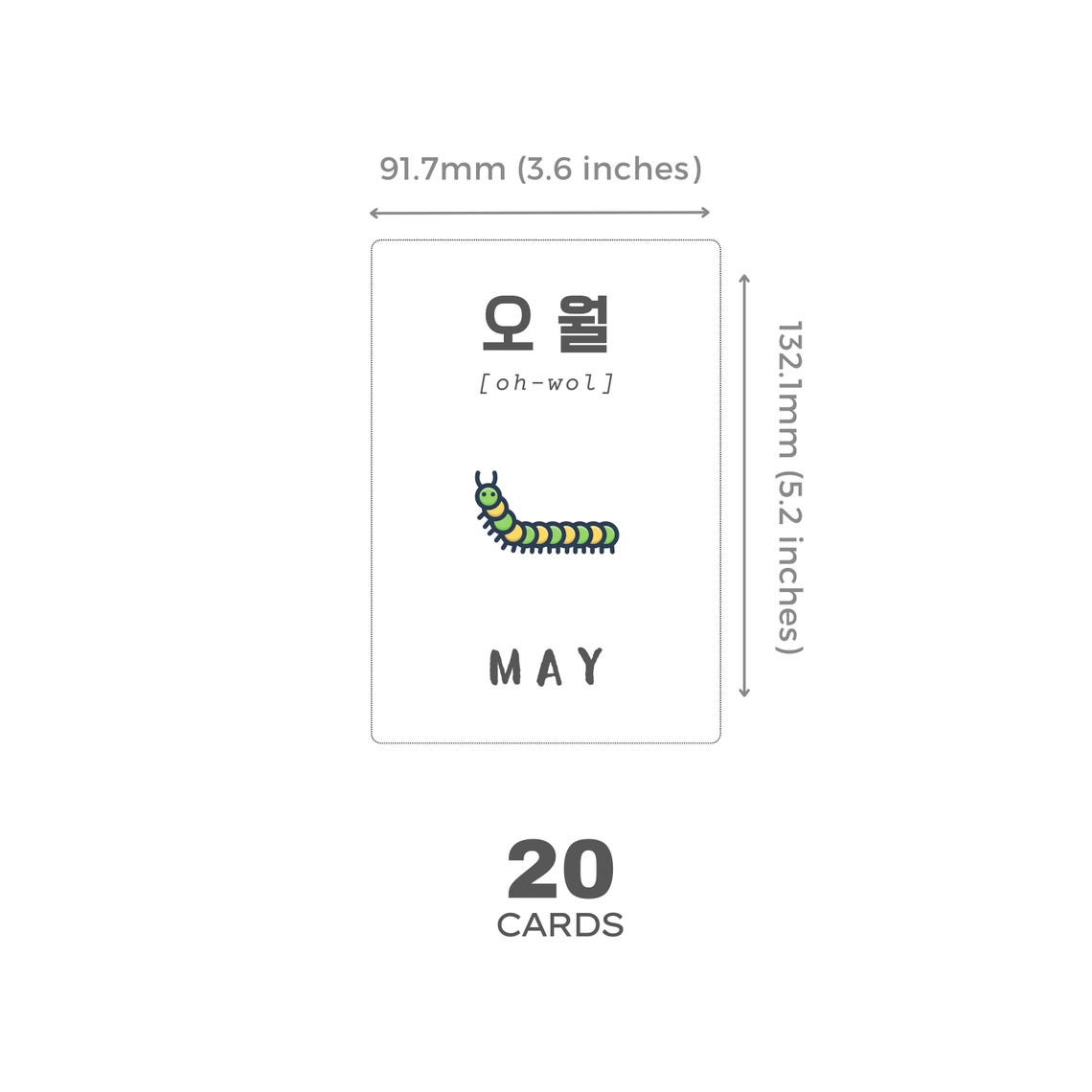 20 Korean Days & Months Flashcards | Learn Hangul Calendar Words ...