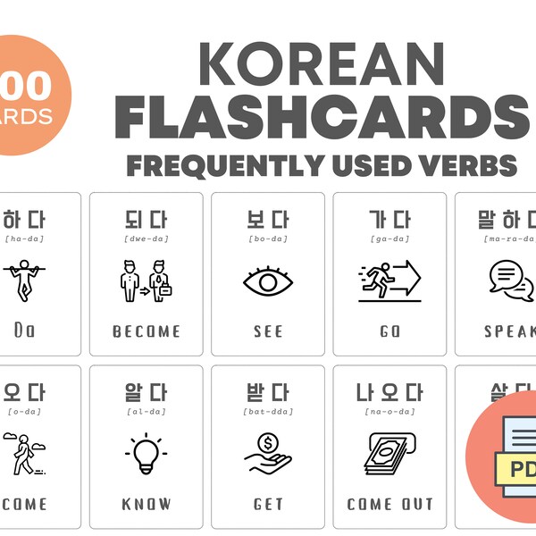 Korean Flashcards - Etsy