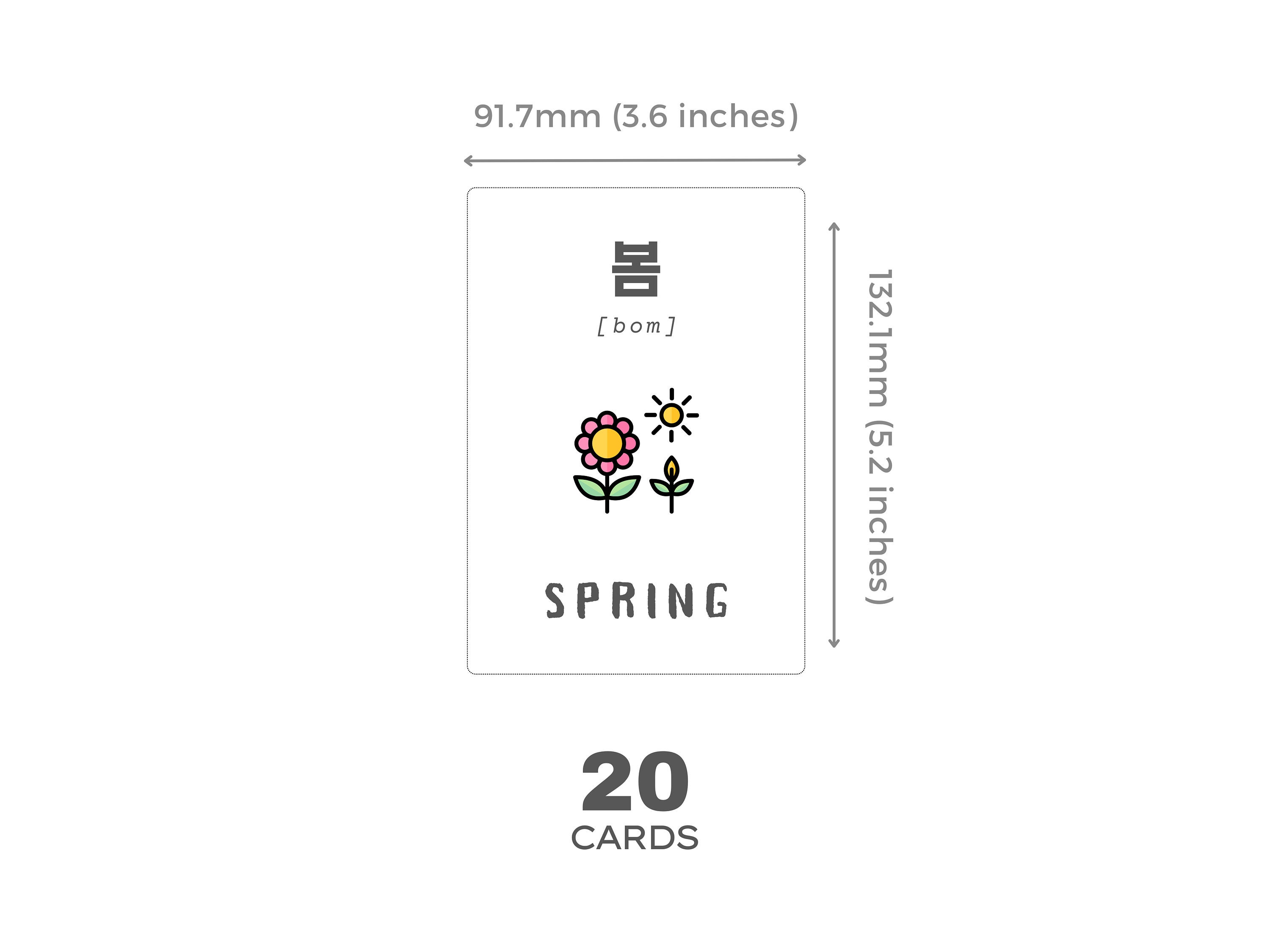 Season Korean Flashcards | Learn Korean Language | Educational ...