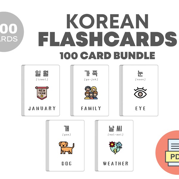 Korean Flashcards - Etsy