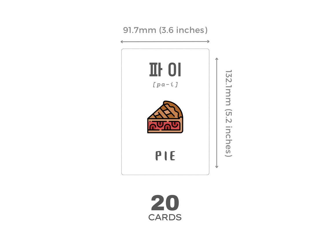 Food Korean Flashcards | Learn Korean Language | Educational Printable ...