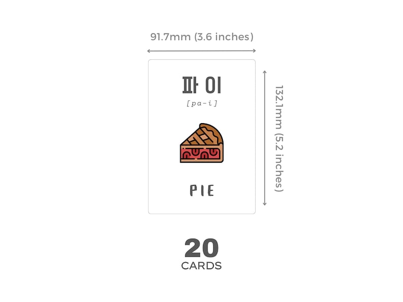 Food Korean Flashcards | Learn Korean Language | Educational Printable ...