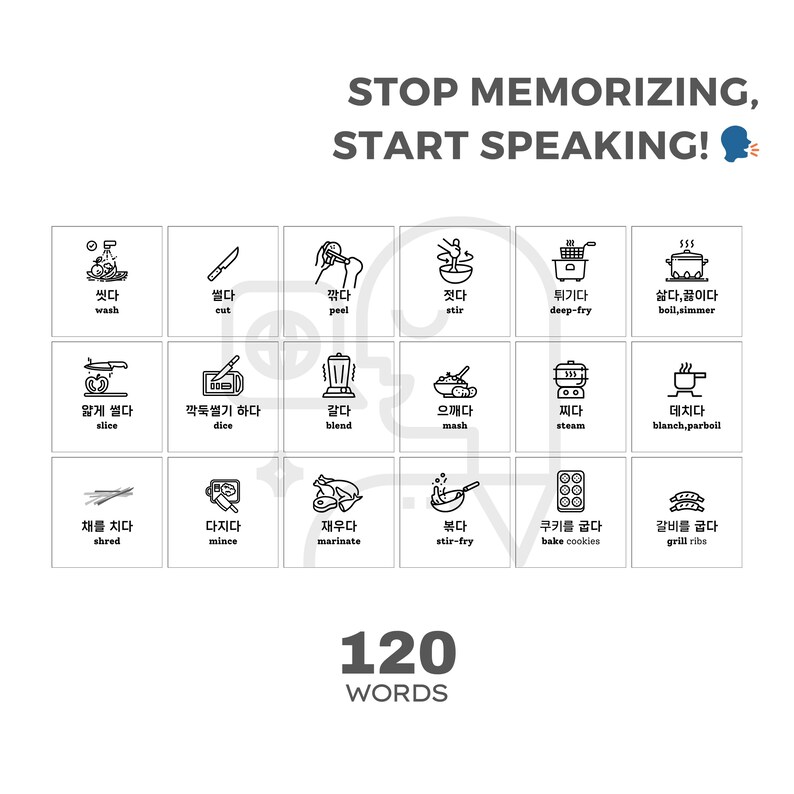 Words of Action | Everyday Korean Words | Korean Language | Korean ...