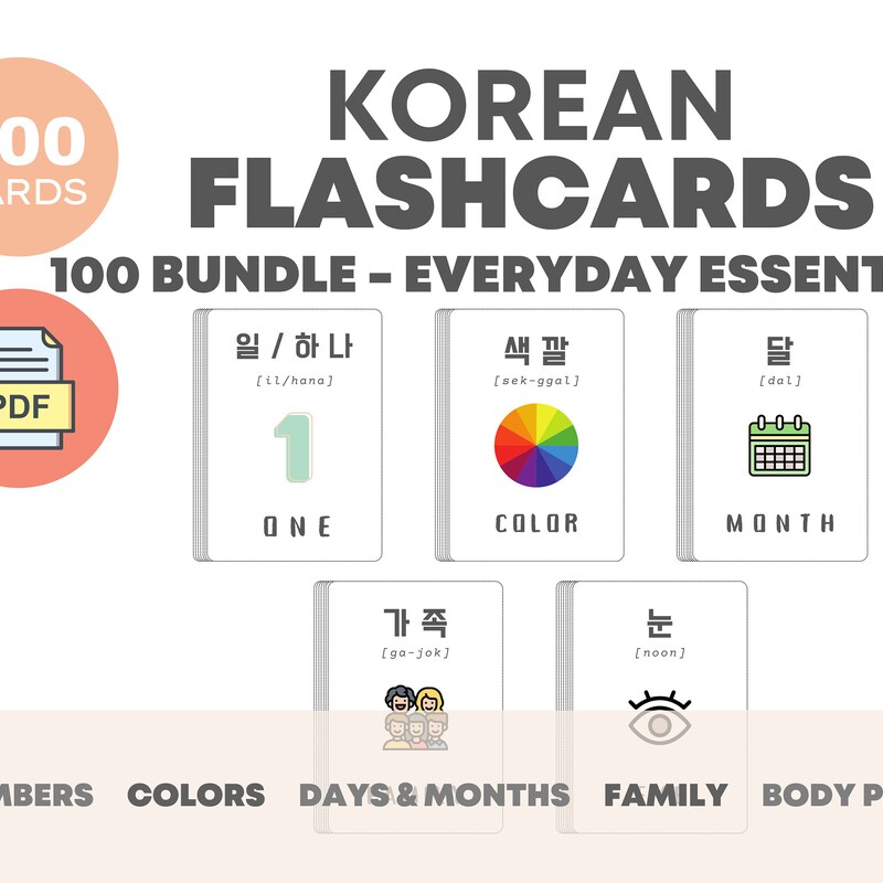 Korean Flashcards - Etsy