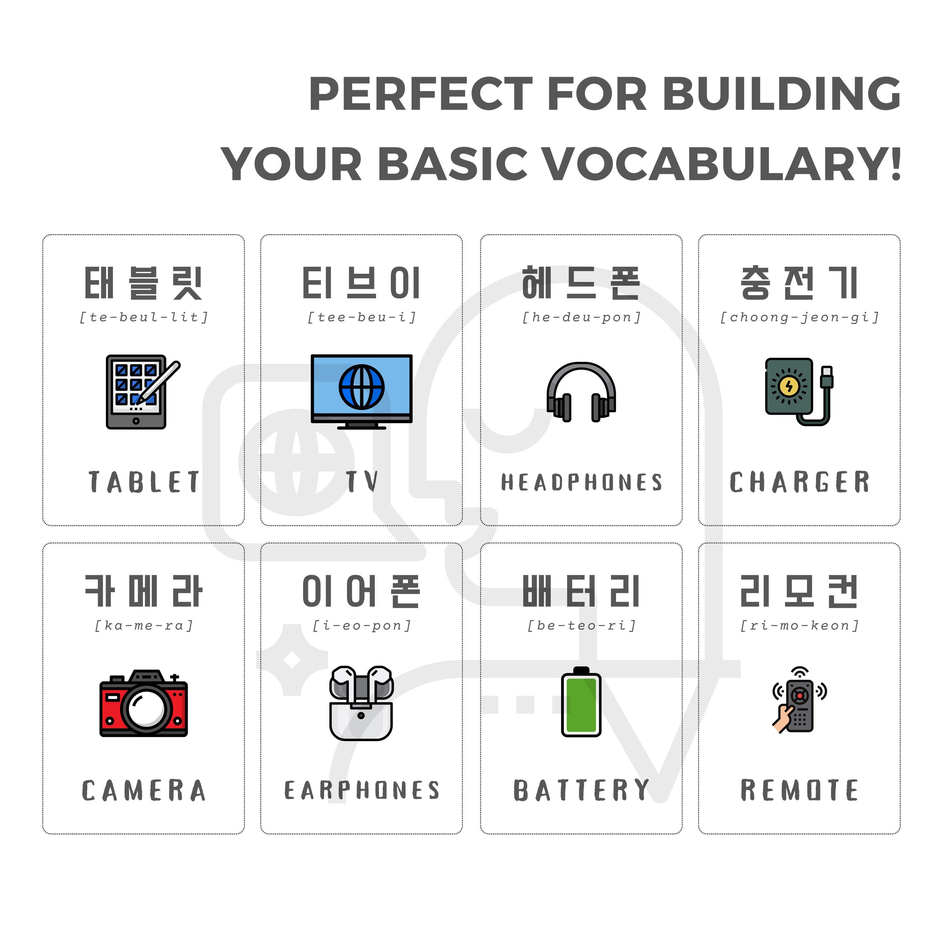 20 Korean Electronics Flashcards | Learn Hangul Electronics Vocabulary ...