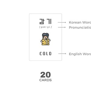 Health Korean Flashcards | Learn Korean Language | Educational ...