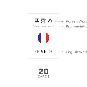 Country Korean Flashcards | Learn Korean Language | Educational ...