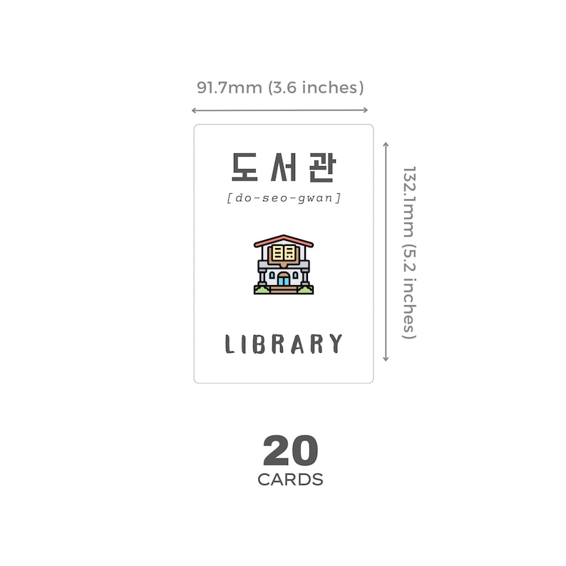 20 Korean Places Flashcards | Learn Hangul Place Words | Printable ...