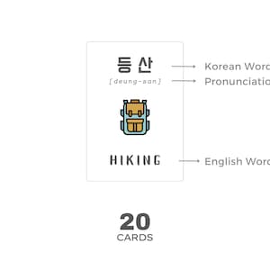 Korean Hobby Flashcards | Learn Korean Language | Educational Printable ...