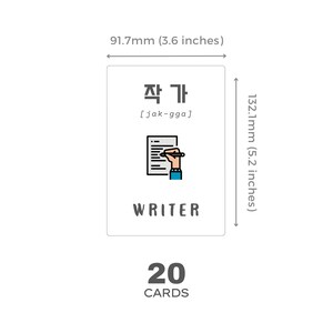 Korean Job Flashcards | Learn Korean Language | Educational Printable ...