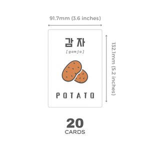 Korean Vegetable Flashcards Learn Korean Language Educational Printable ...