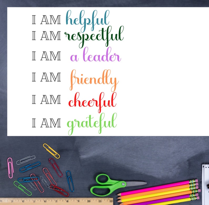Affirmations Wall Art for Kids Classroom Posters I Am Affirmations ...