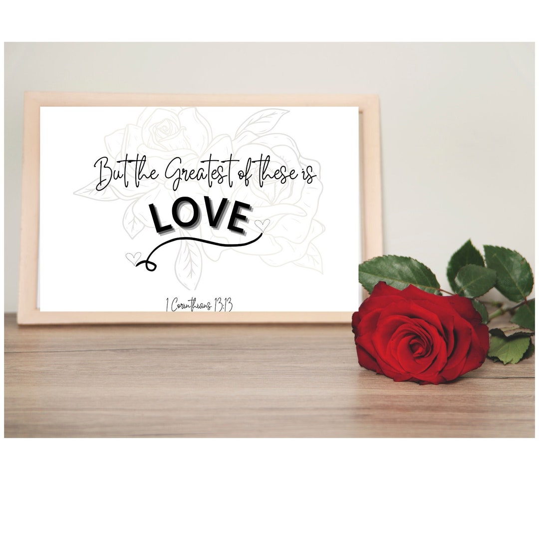 Bible Verse Wall Art Black and White Art Wall Decor Flower Art Greatest ...