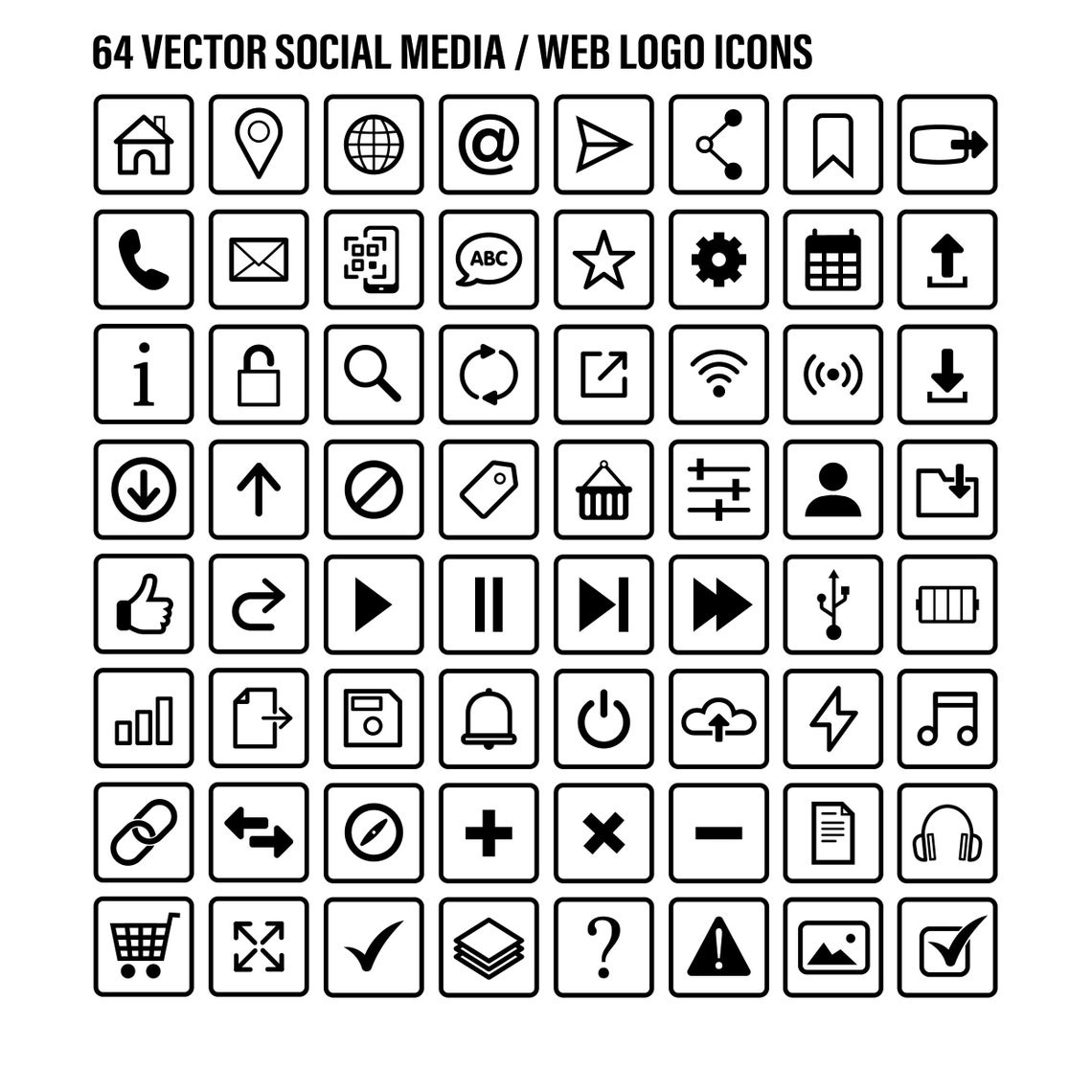 64 Vector Icons - Etsy
