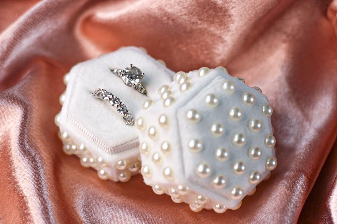 Pearl Ring Box|modern Ring Box|wedding Ring Box|hexagon Pearl Ring Box ...