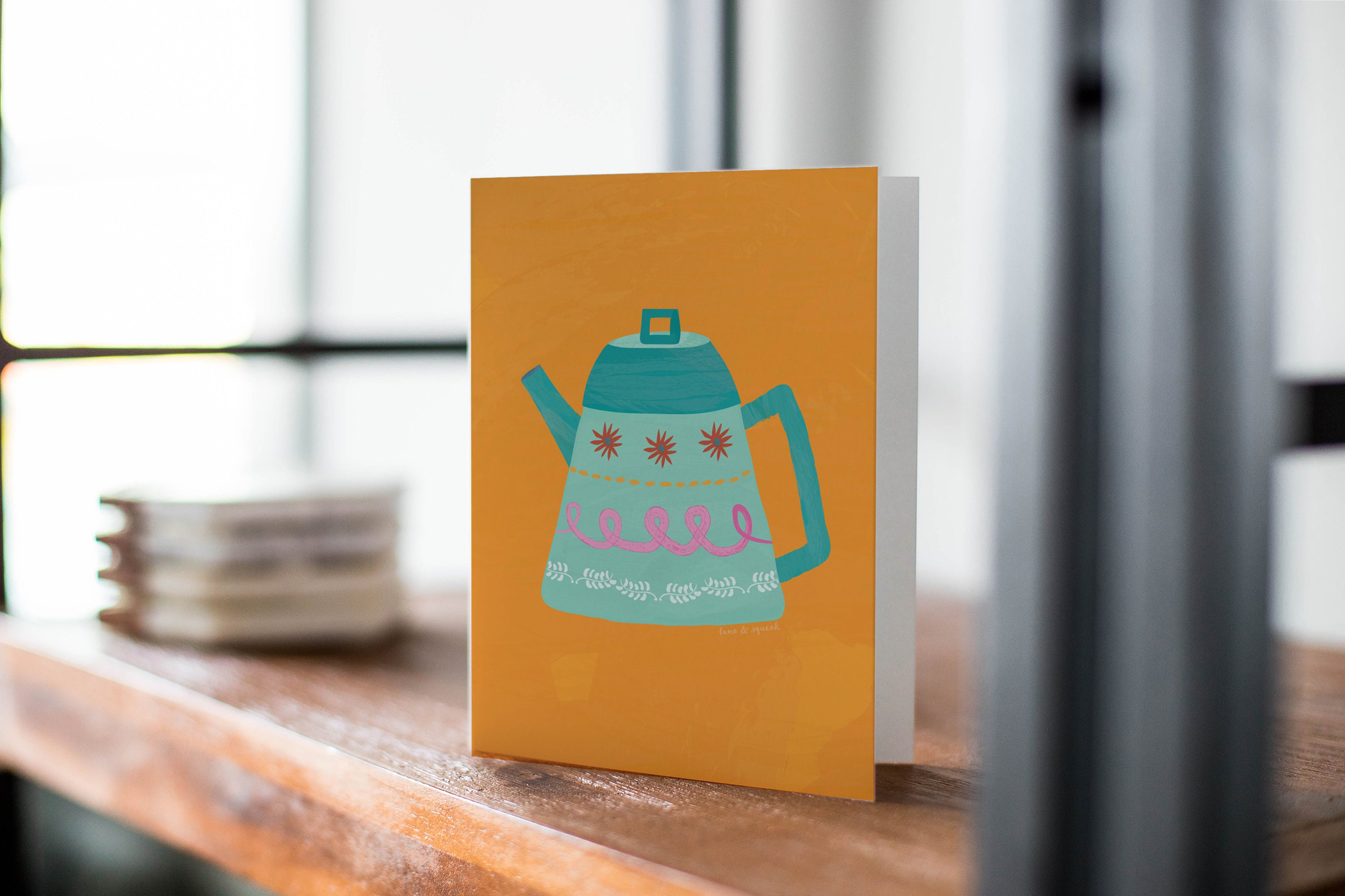 Printable Teapot Greeting Card, Cute Illustration for Birthdays, Thank ...
