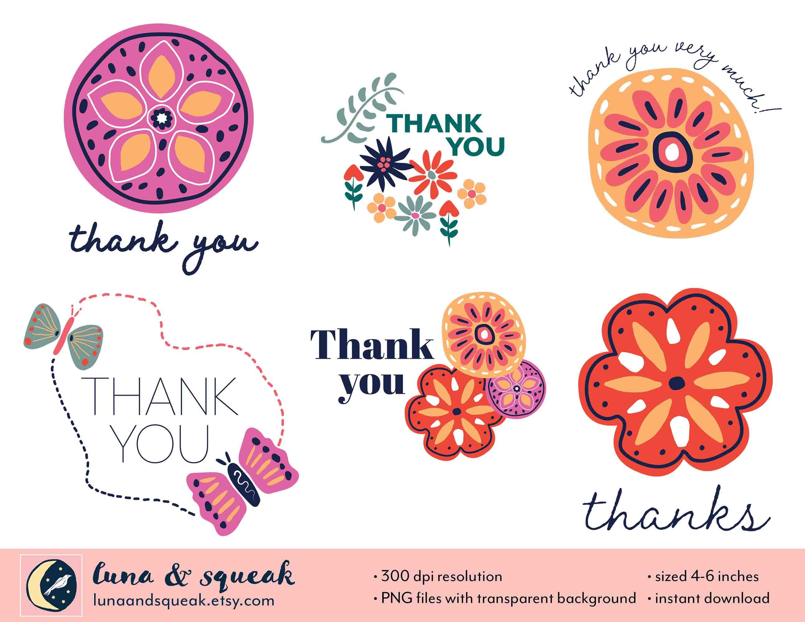 Thank You Clipart Downloadable Printable Pngs Perfect for Cards ...