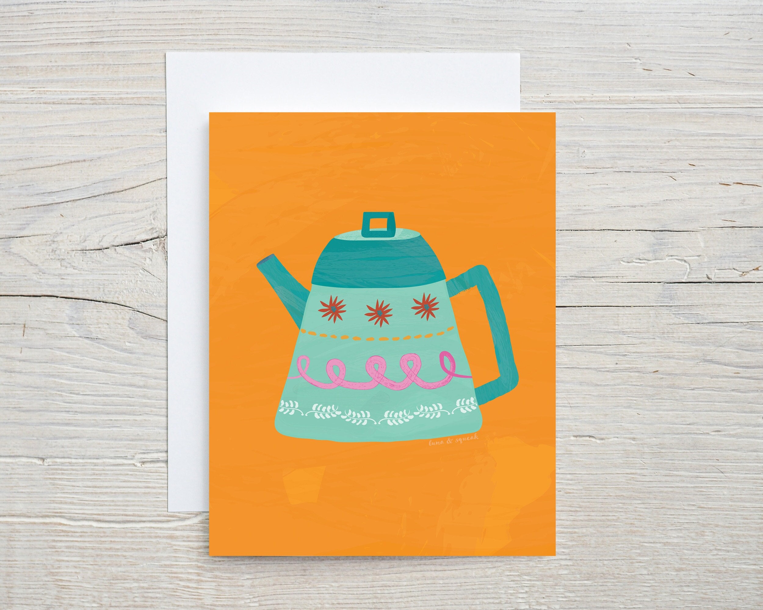 Printable Teapot Greeting Card, Cute Illustration for Birthdays, Thank ...