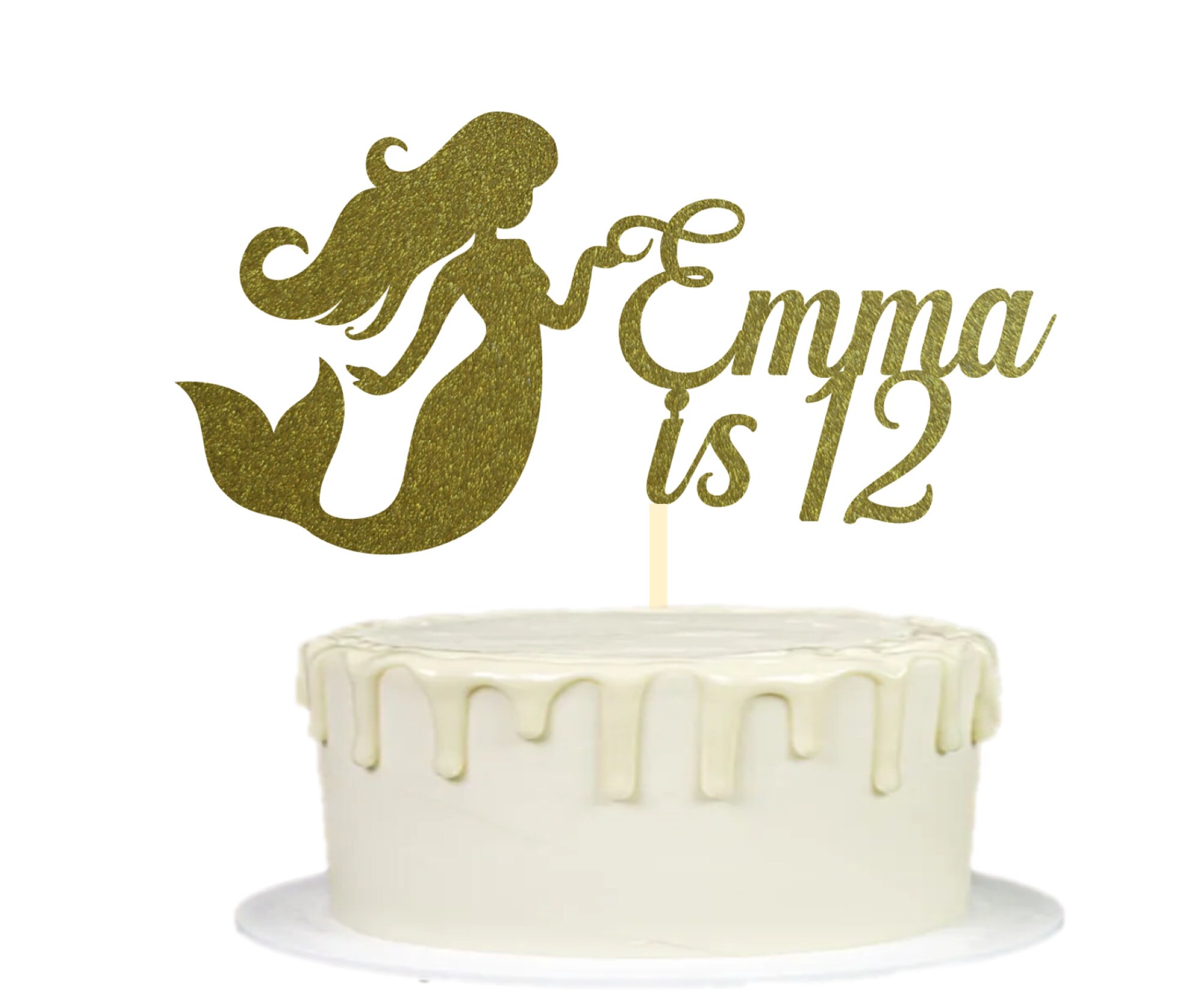 Glitter Cake Toppers, Birthday Cake Toppers, Mermaid Cake Topper ...