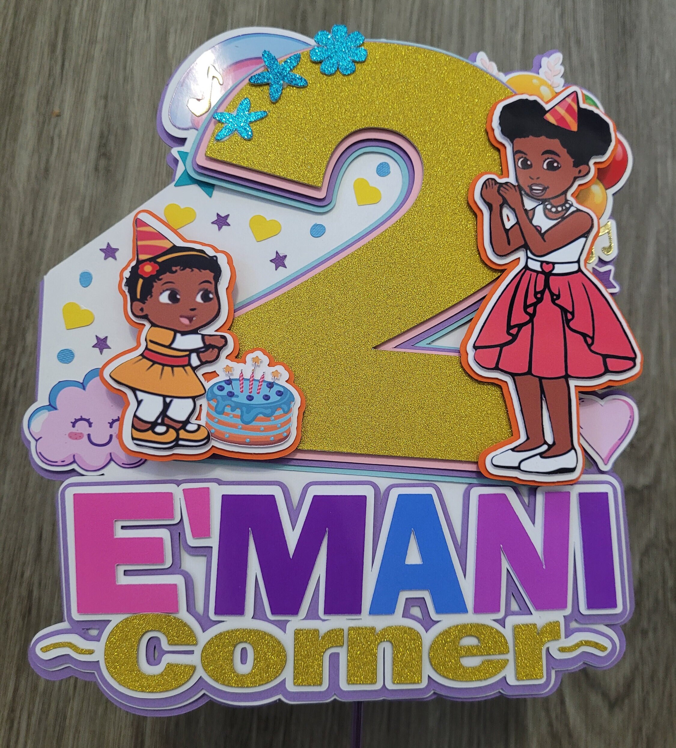 Graces Corners Cake Topper 3d Birthday Cake Topper Etsy